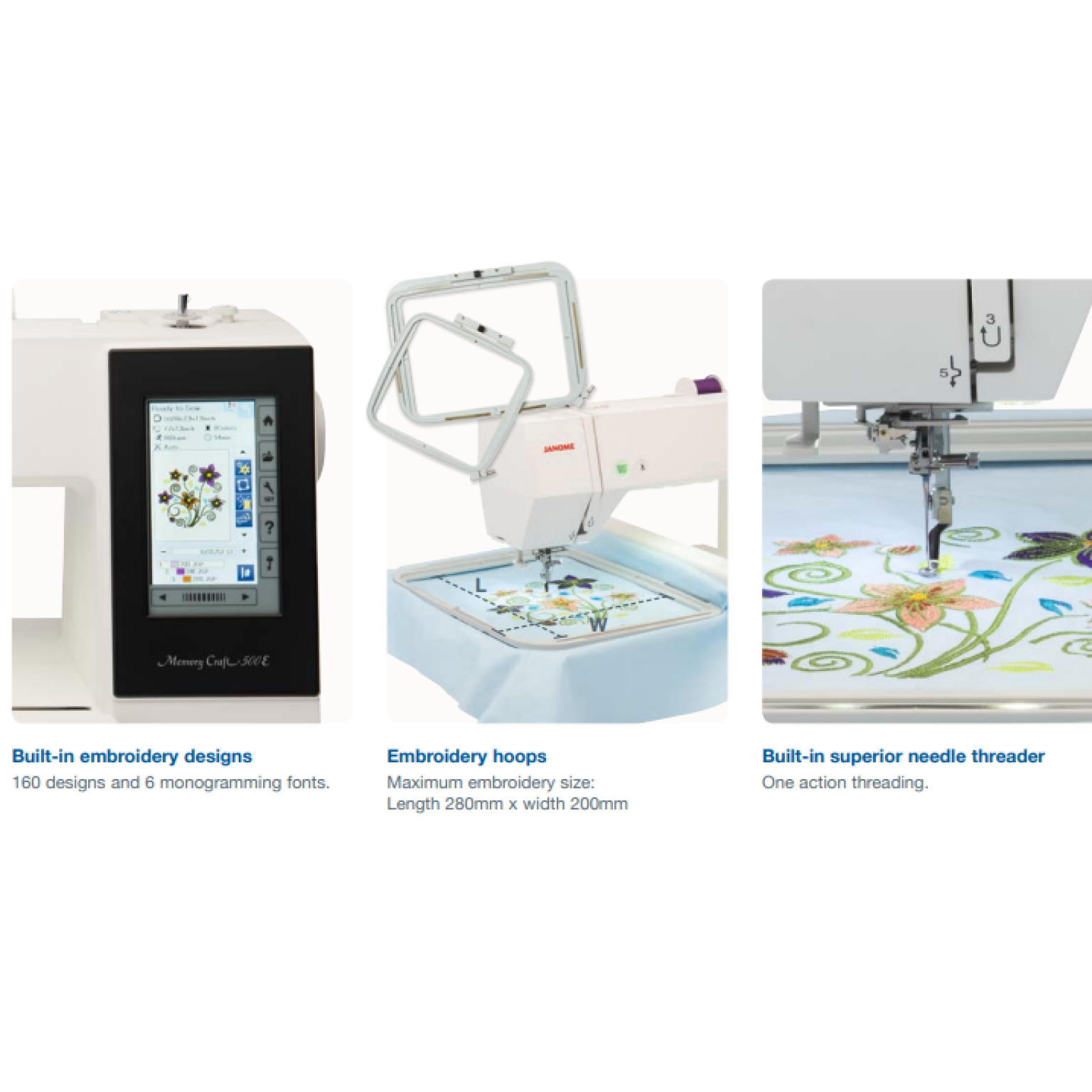 The Janome 500e limited edition embroidery machine | The Sewing Machine Company