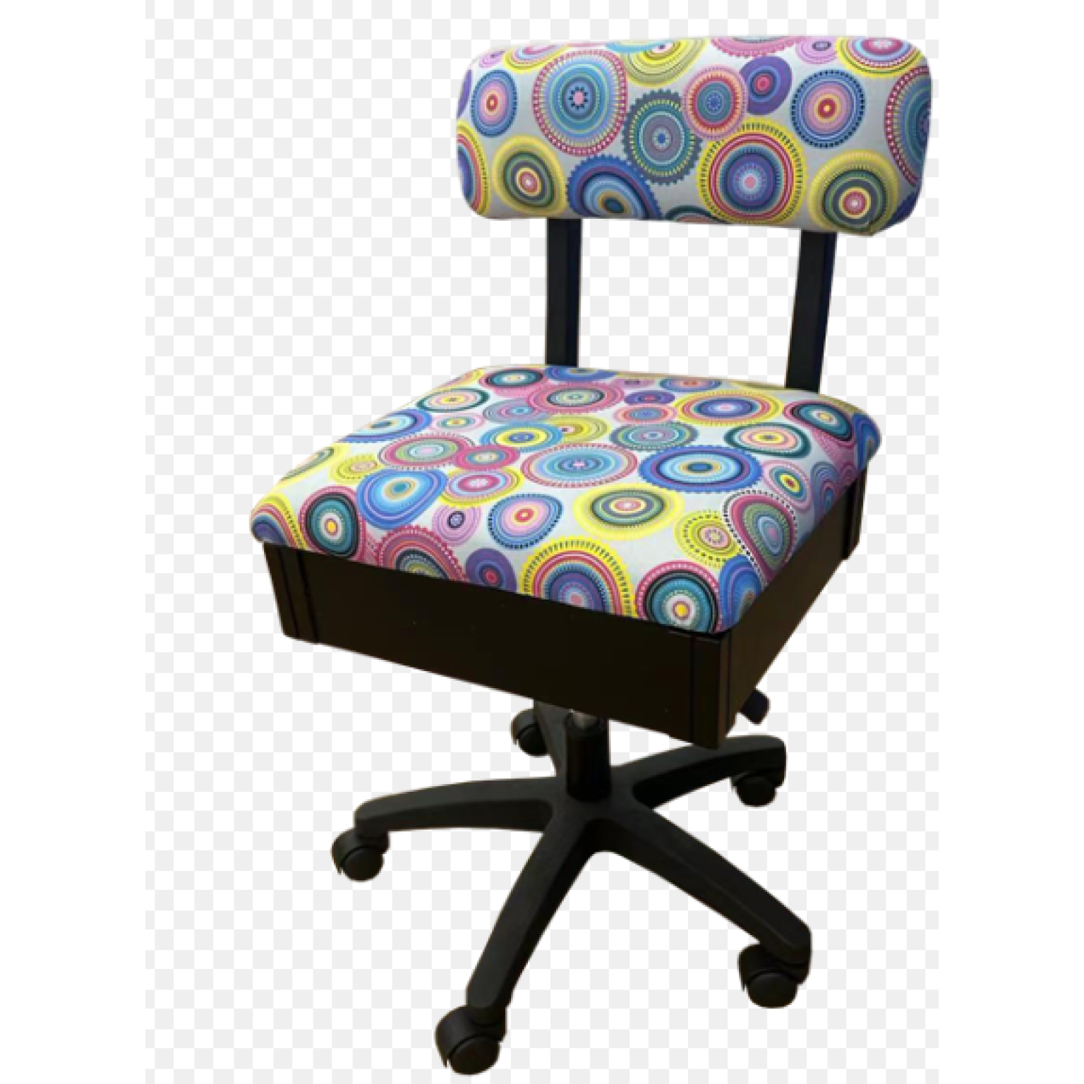 New colourful Horn sewing chairs with circles | The Sewing Machine Company